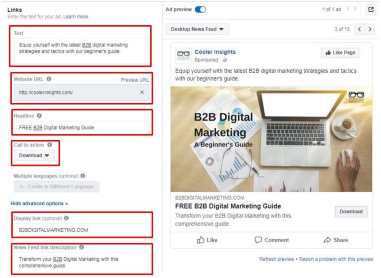 Facebook Advertising 101: Creating Your Ads | Cooler Insights